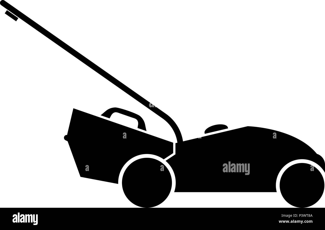 Lawn mower icon black color vector I flat style simple image Stock ...