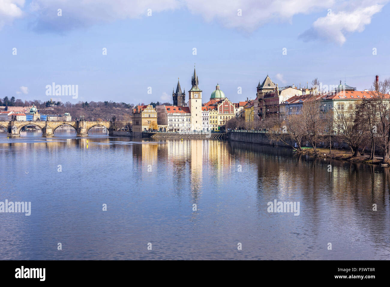 Prague clocktower and charles bridge hi-res stock photography and ...