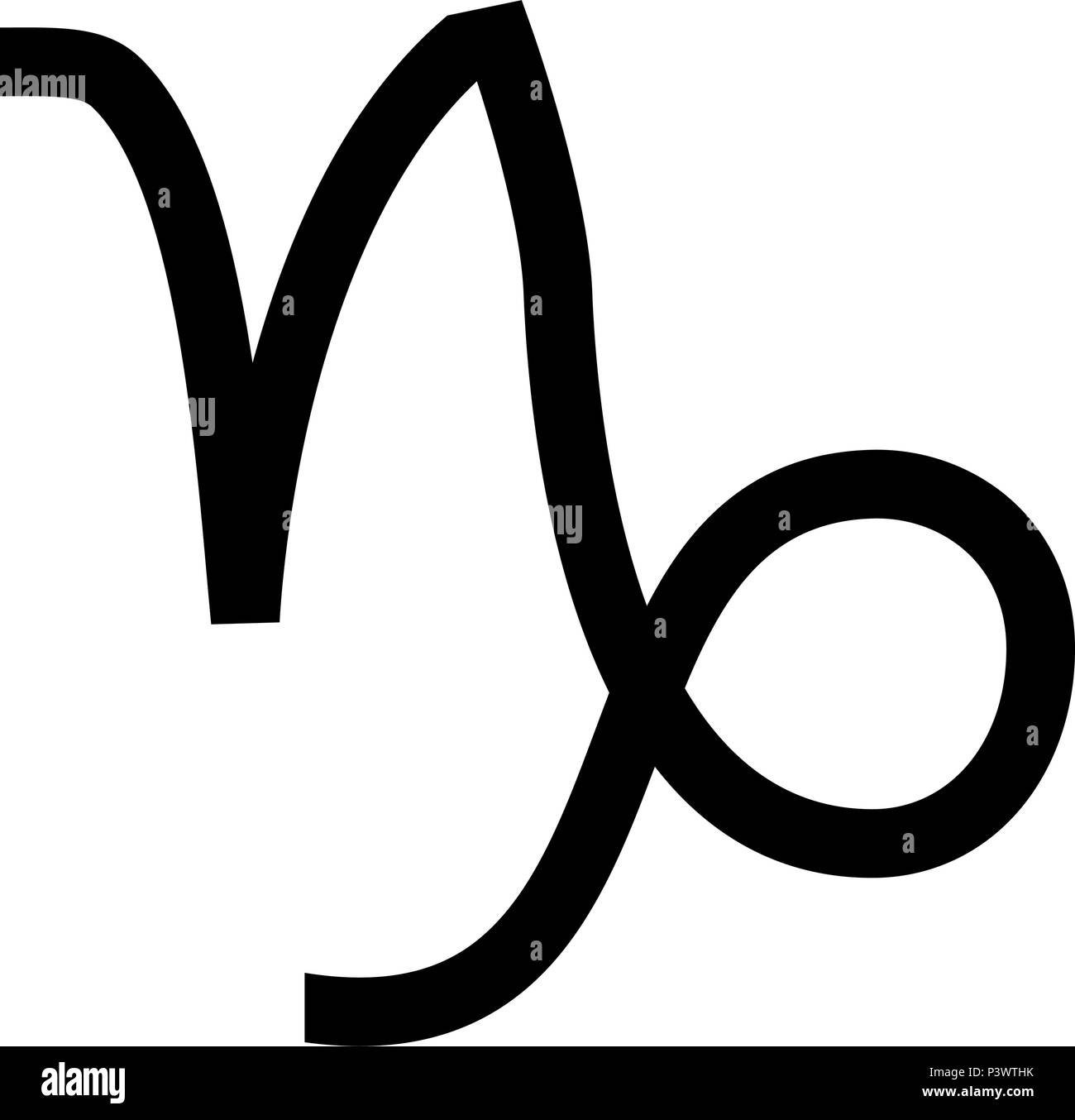 Capricorn symbol zodiac icon black color vector I flat style simple ...