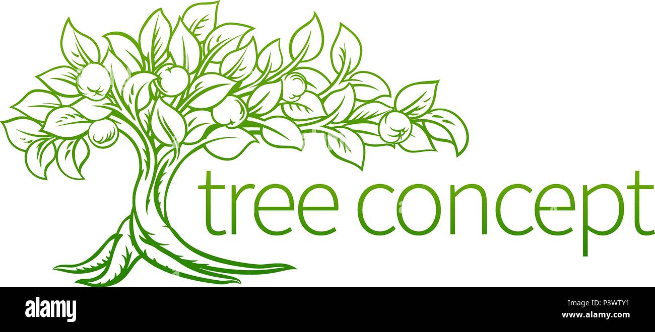 Tree icon logo design hi-res stock photography and images - Alamy
