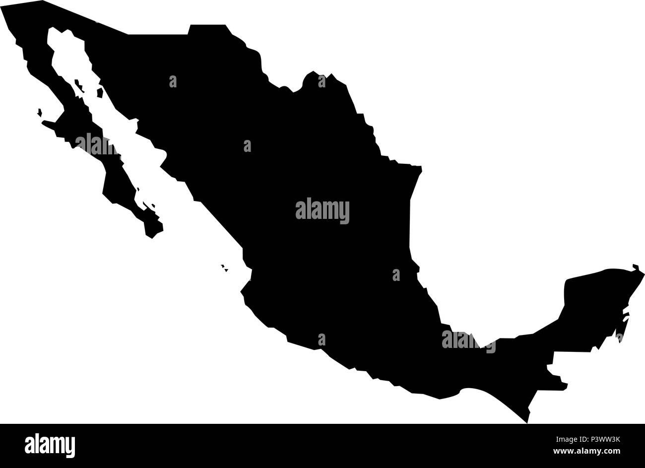 Mexico Map Vector High Resolution Stock Photography and Images - Alamy