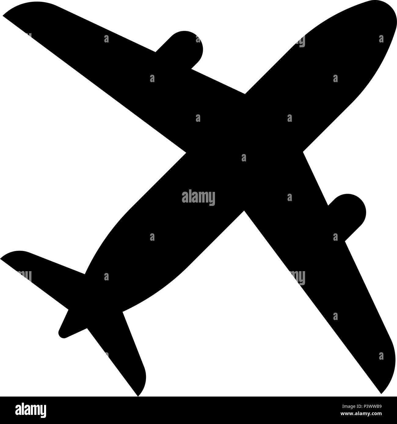 Black Airplane Icon
