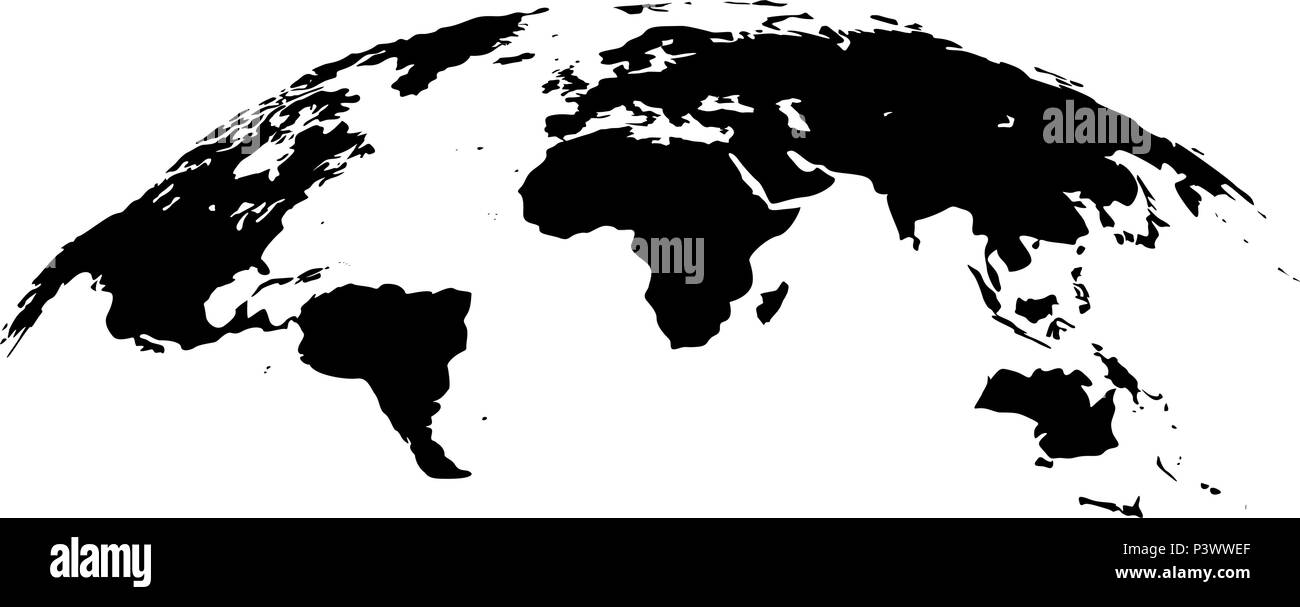 World Map Flat Black and White Stock Photos & Images - Alamy
