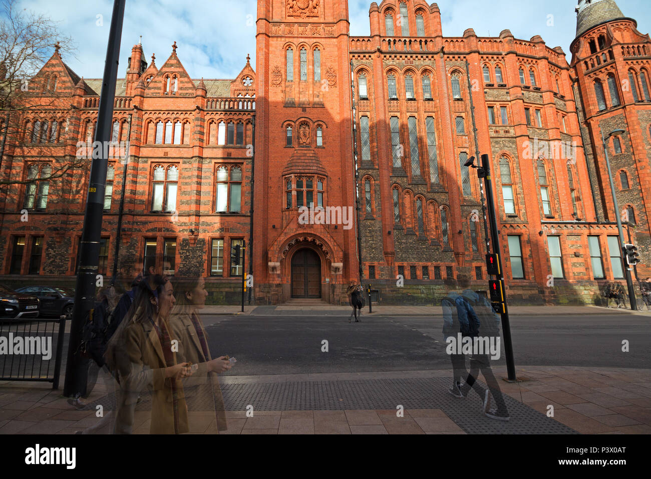 Multiple exposure image of students around the Liverpool University ...