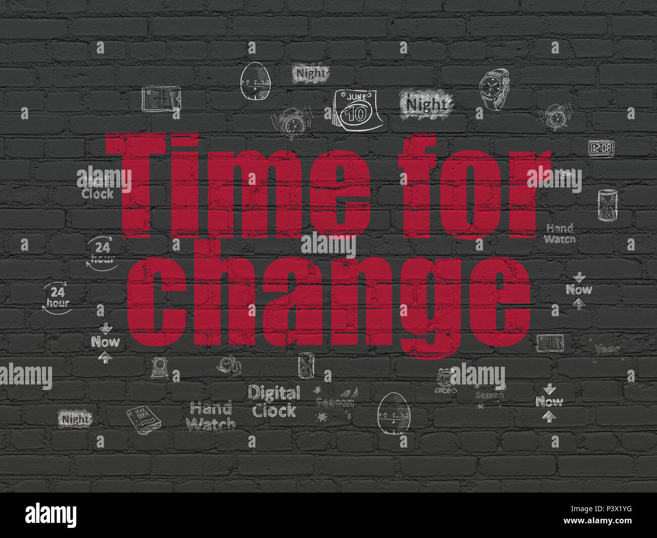Timeline concept: Time for Change on wall background Stock Photo - Alamy