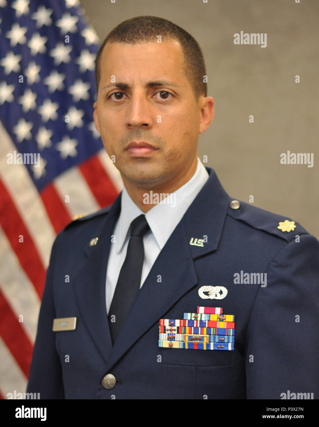 Maj. Damien Miller, 507th Logistics Readiness Squadron commander poses ...