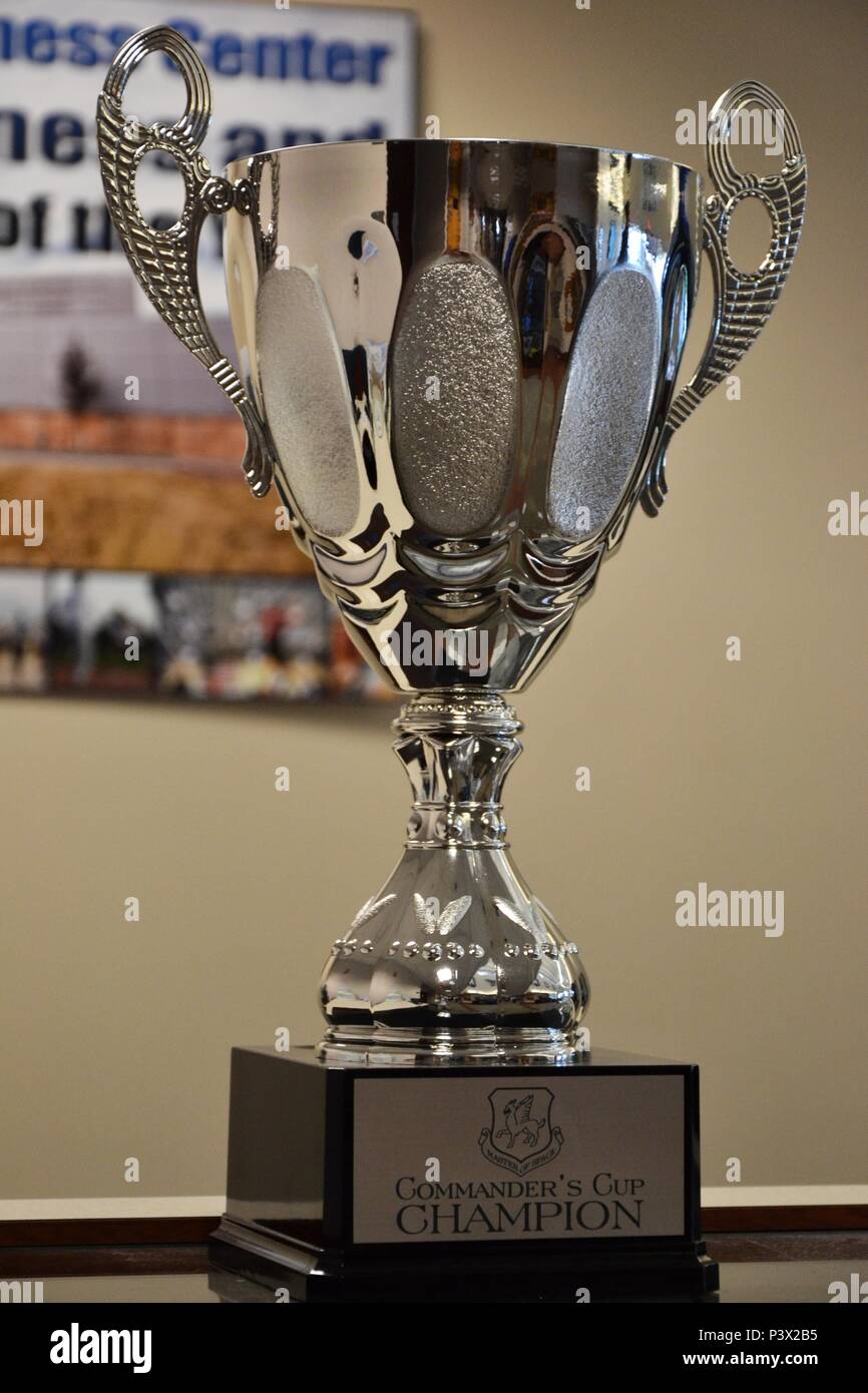 The 50th Space Wing Commander’s Cup trophy is awarded to the squadron ...