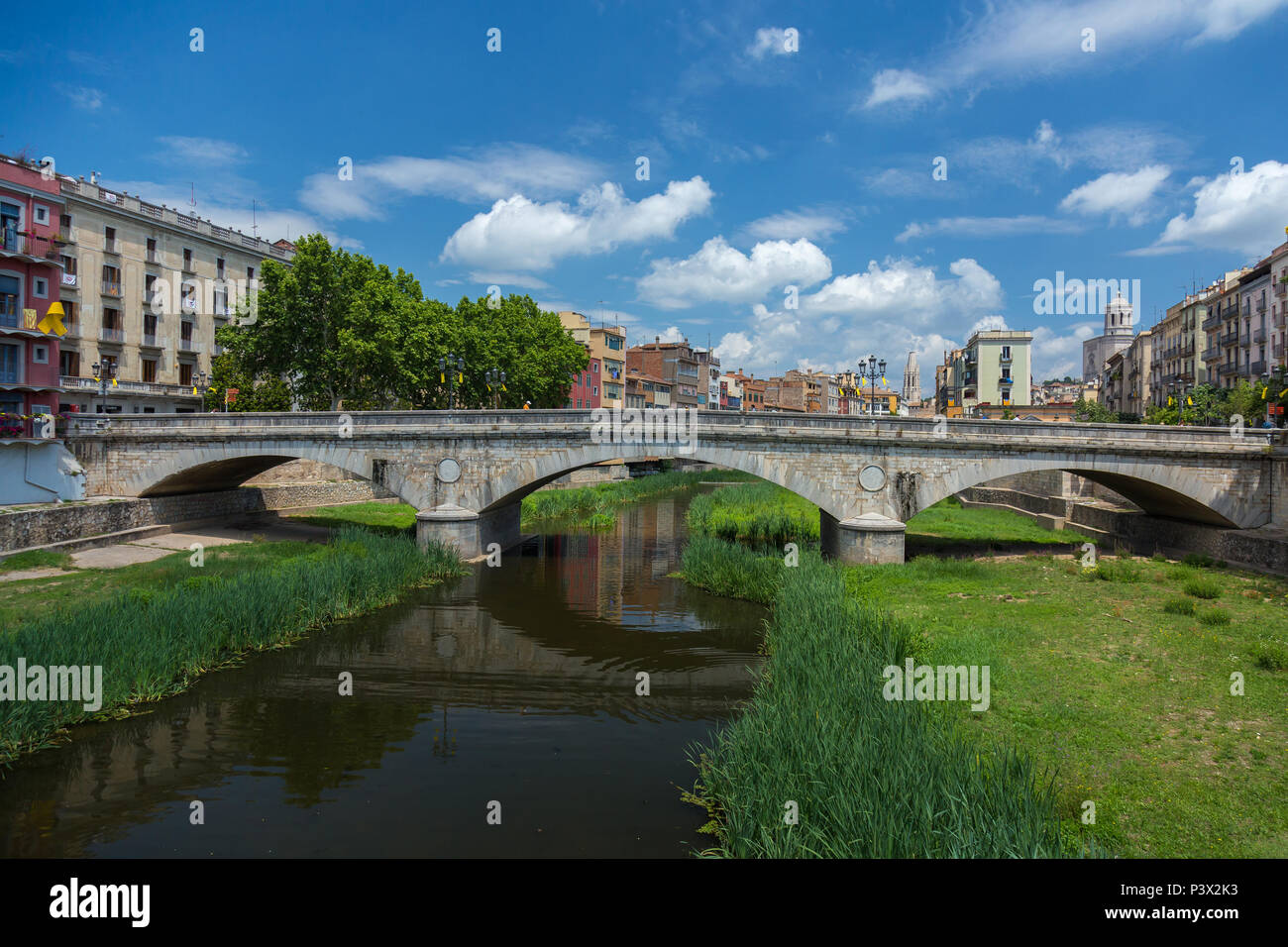Nice water landmark in a spanish town Gerona Stock Photo - Alamy