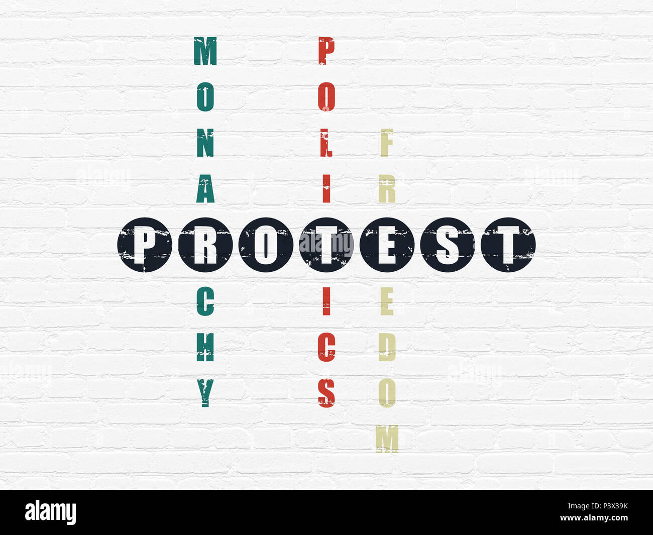 Politics concept: Protest in Crossword Puzzle Stock Photo - Alamy