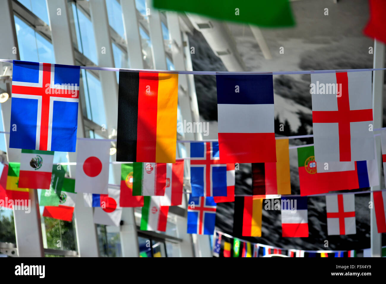 Flags of countries competing in world cup football hi-res stock ...