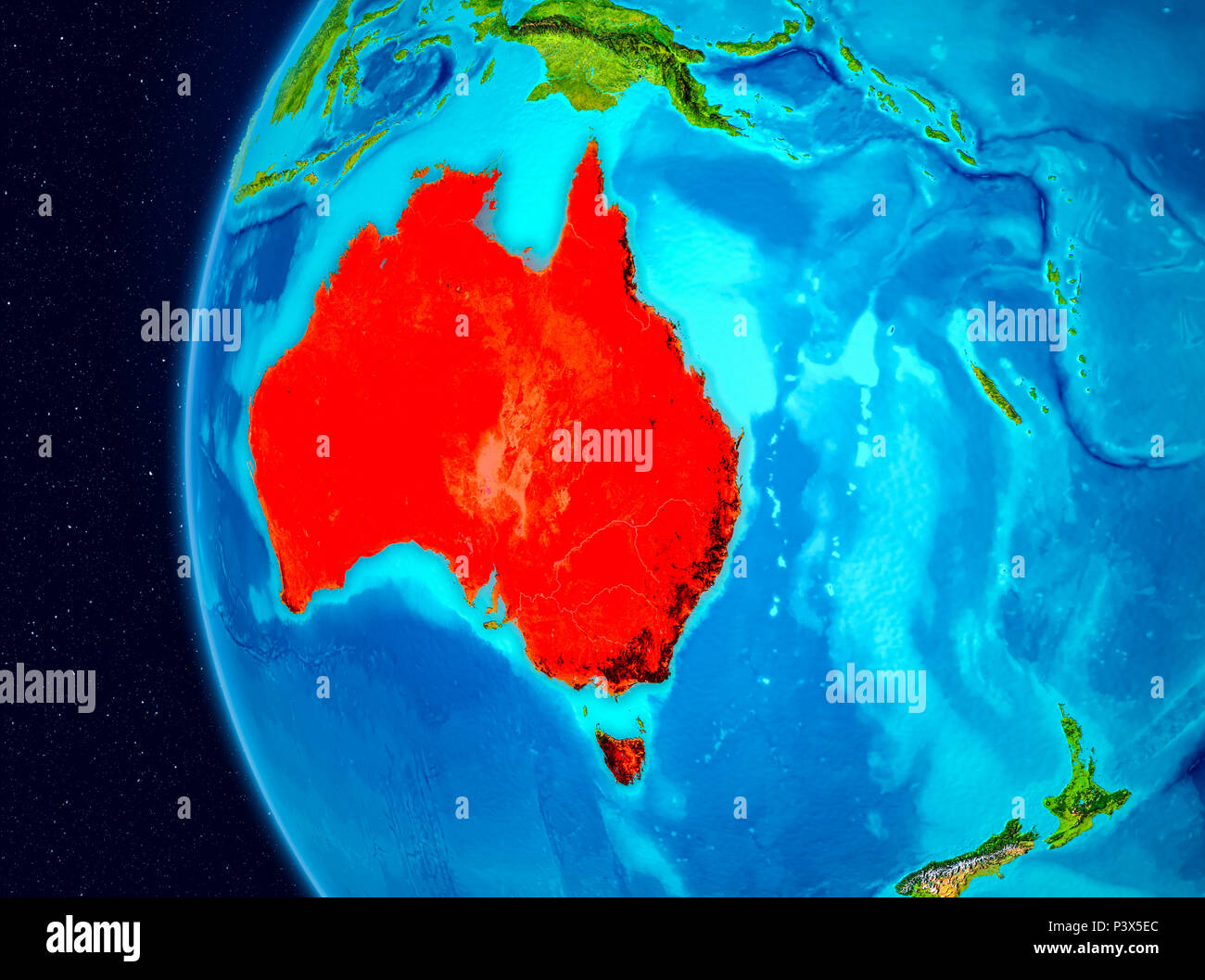 Illustration of Australia as seen from Earth’s orbit on planet Earth ...