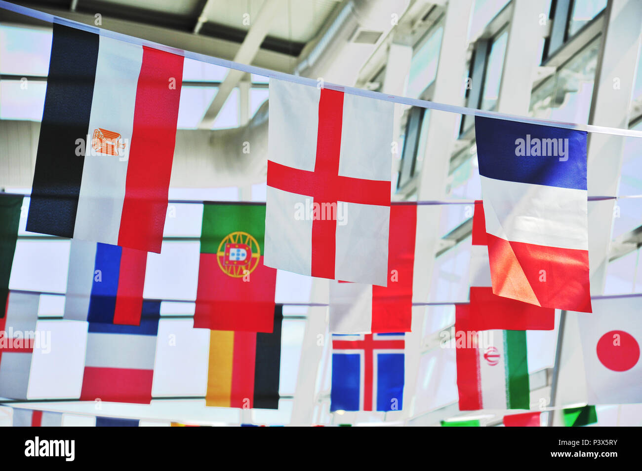 Flags of countries competing in world cup football hi-res stock ...