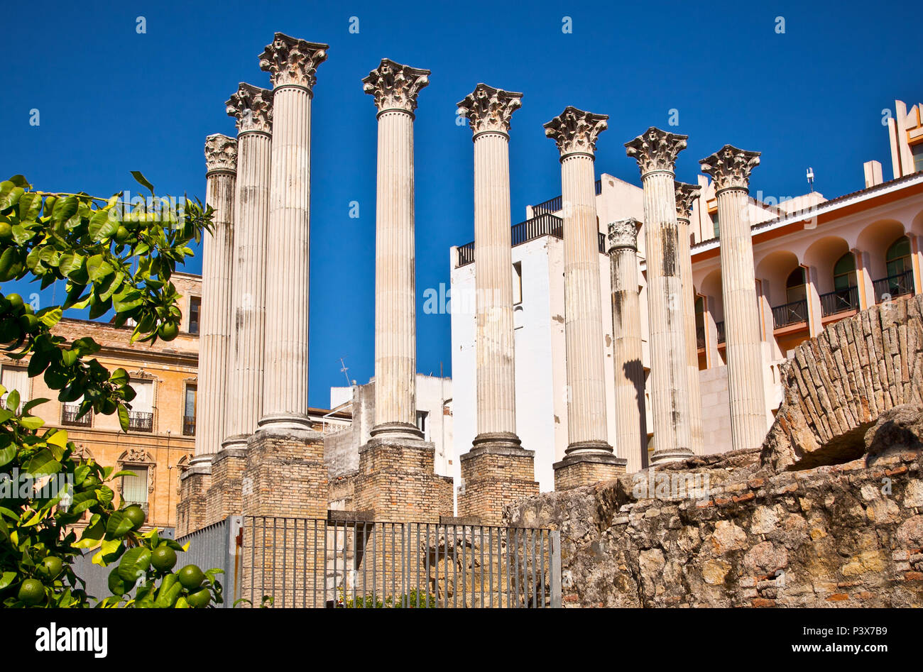 Ancient Roman temple "Templo De Culto Imperial" in Cordoba, Andalusia ...