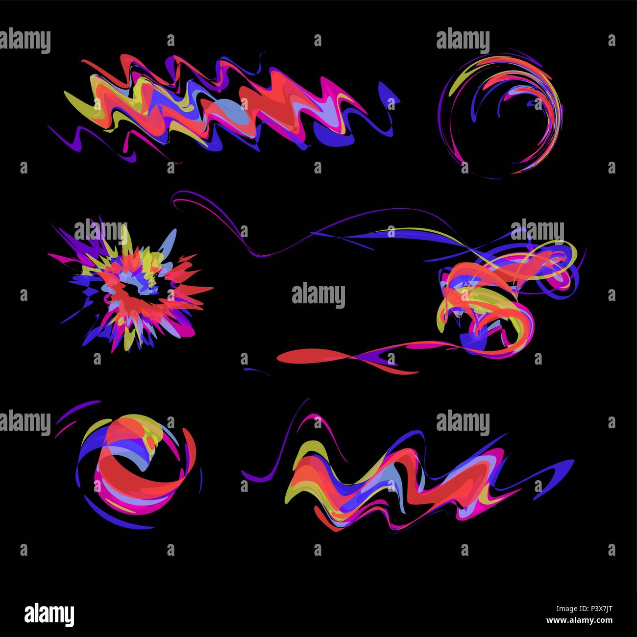 Abstract Brush Paint, Colorful Dynamic Design. Dynamic waves art ...