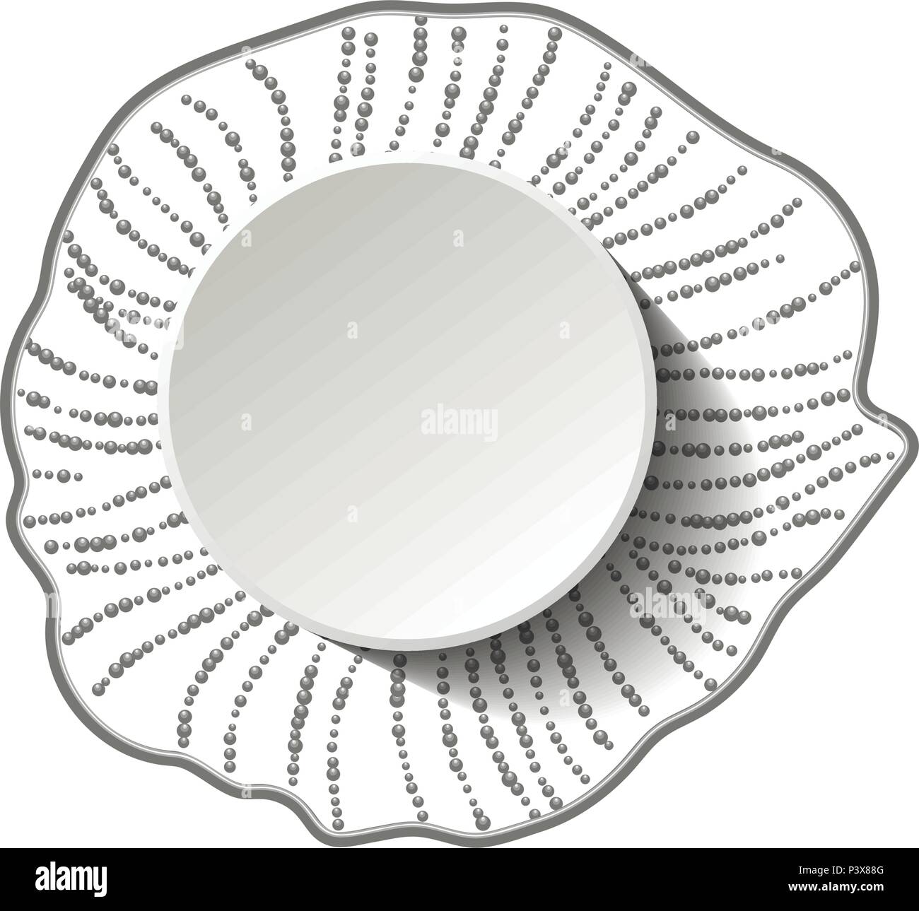 Abstract dotted background with paper plate. Trendy vector template ...