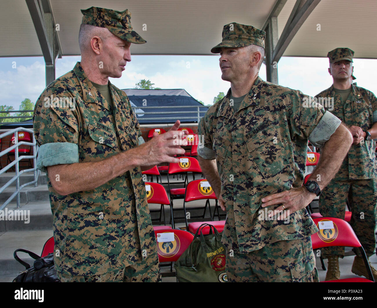 U.S. Marine Corps Maj. Gen. John K. Love, right, director of Operations ...
