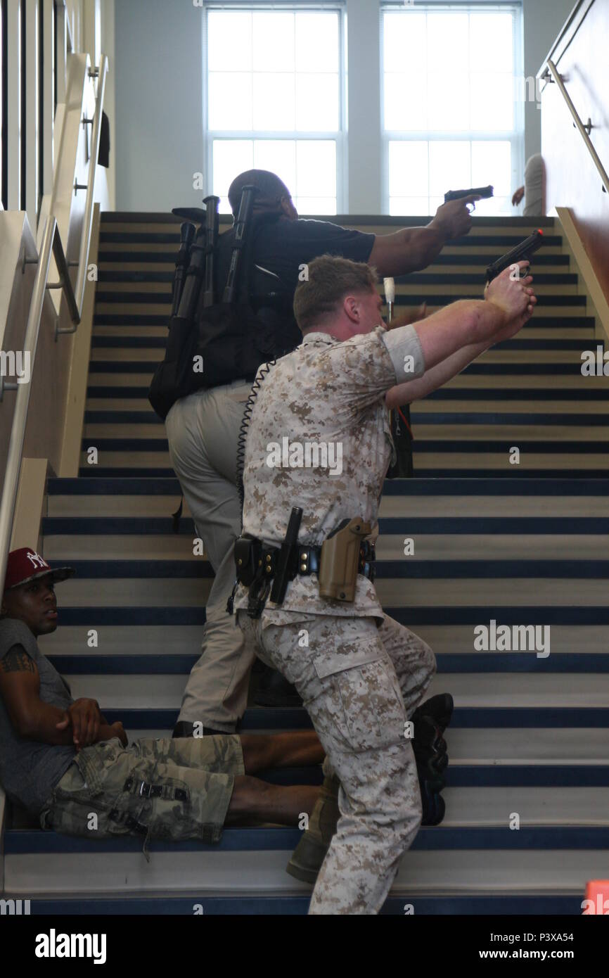 A team of police officers from the Marine Corps Base Quantico Provost ...