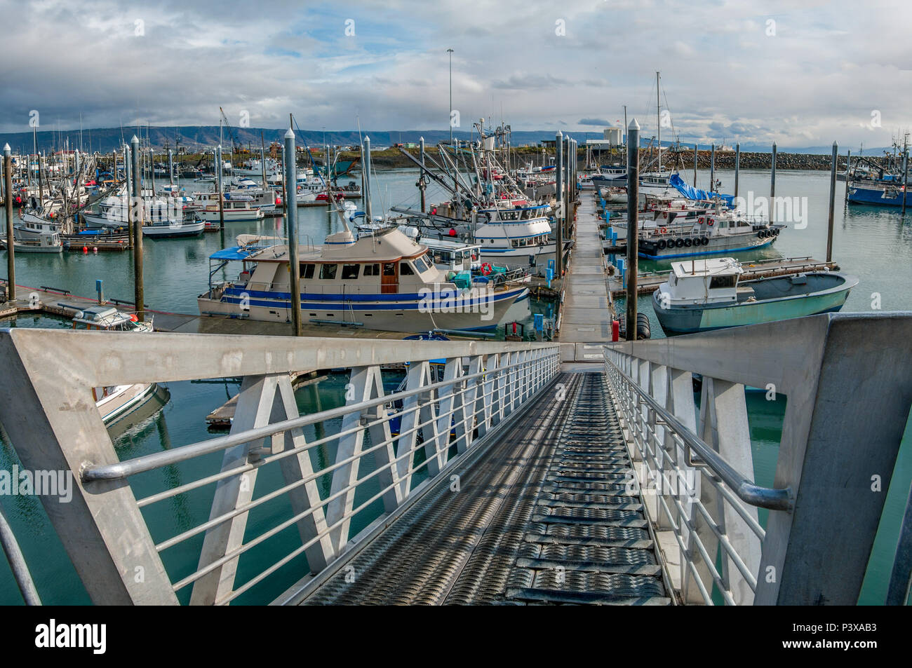 Alaska Marina Entrance: A steep ramp leads to floating docks that ...