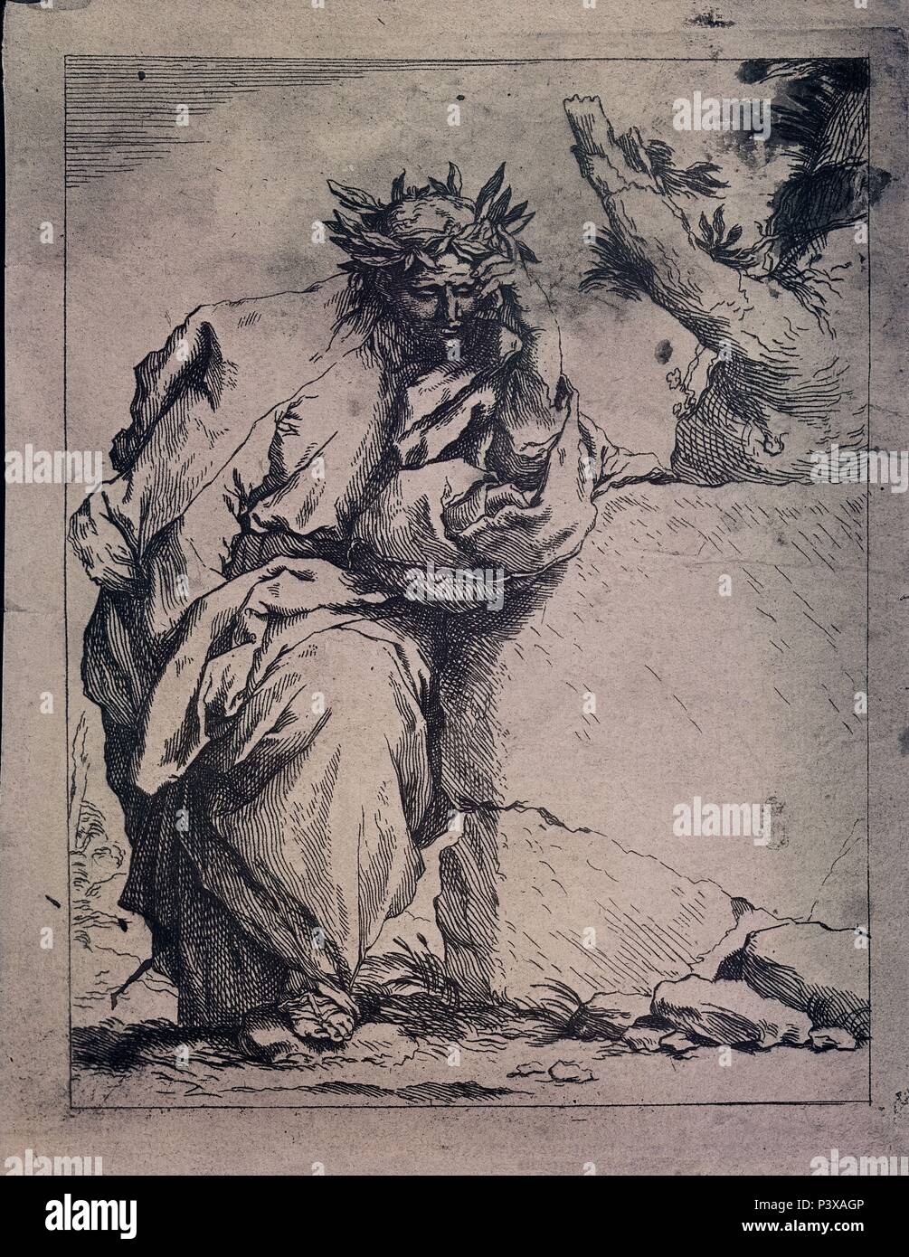 EL POETA - GRABADO - SIGLO XVII - BARROCO ESPAÑOL. Author: Jusepe de ...