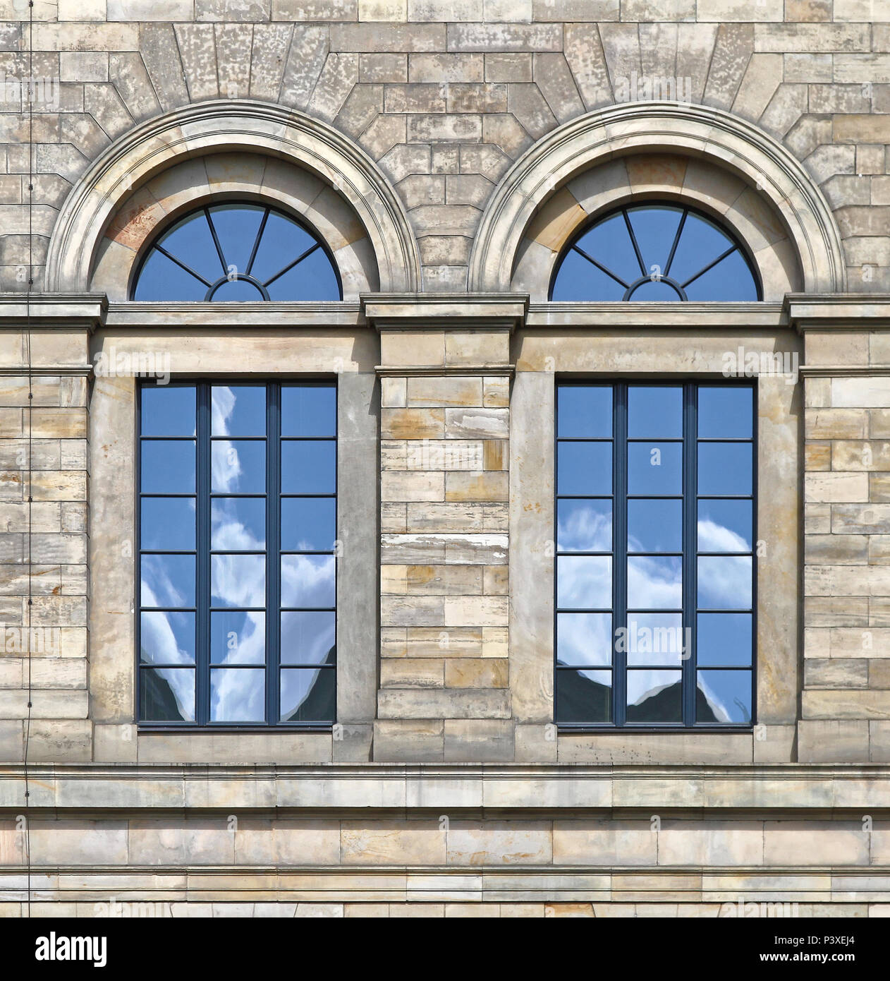 Two Windows With Arch in Classic Style Stock Photo - Alamy