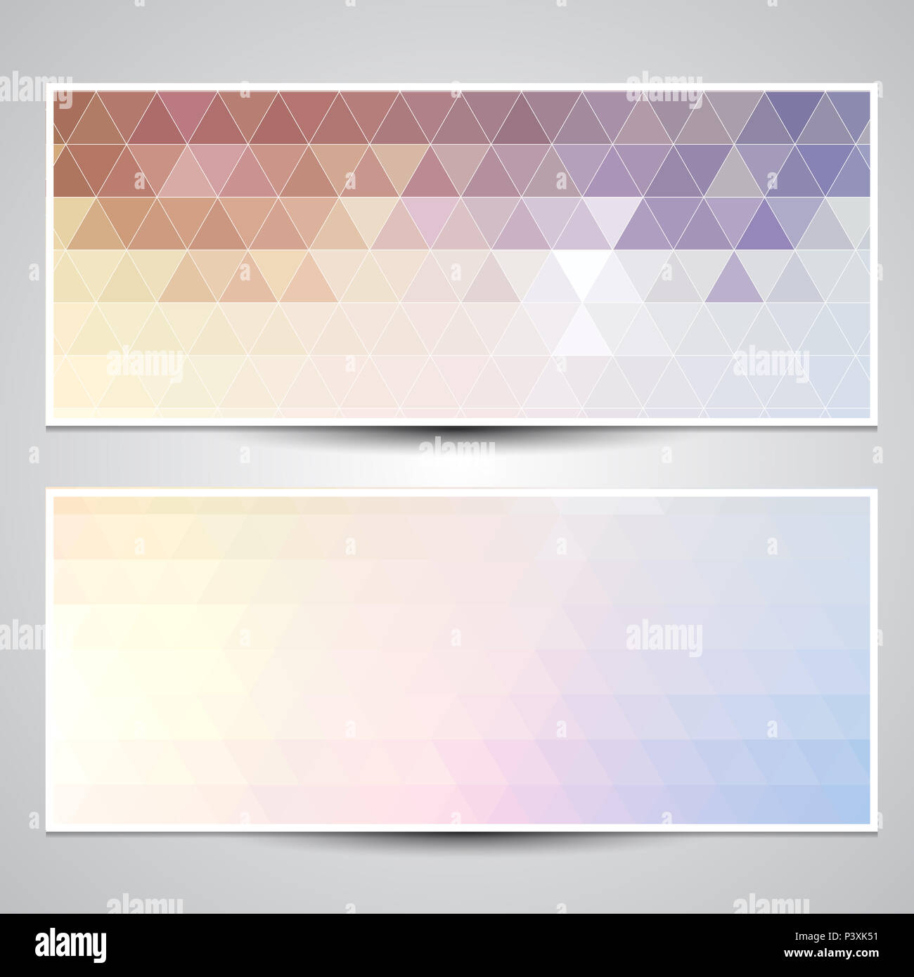 Collection of 2 headers with geometric design Stock Photo - Alamy