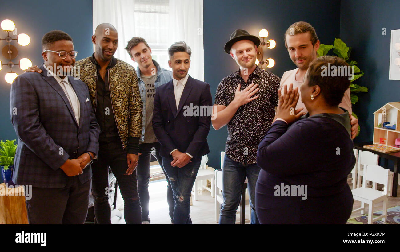 QUEER EYE, from left: Myles Hicks, Karamo Brown, Antoni Porowski, Tan ...