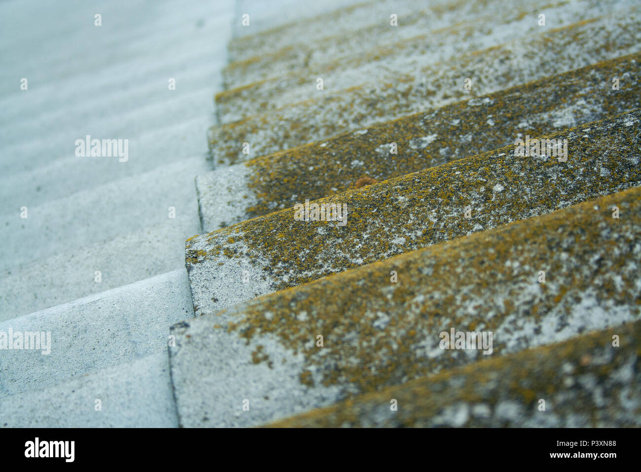 Old aged slate roof background. Rough slate with moss Stock Photo - Alamy