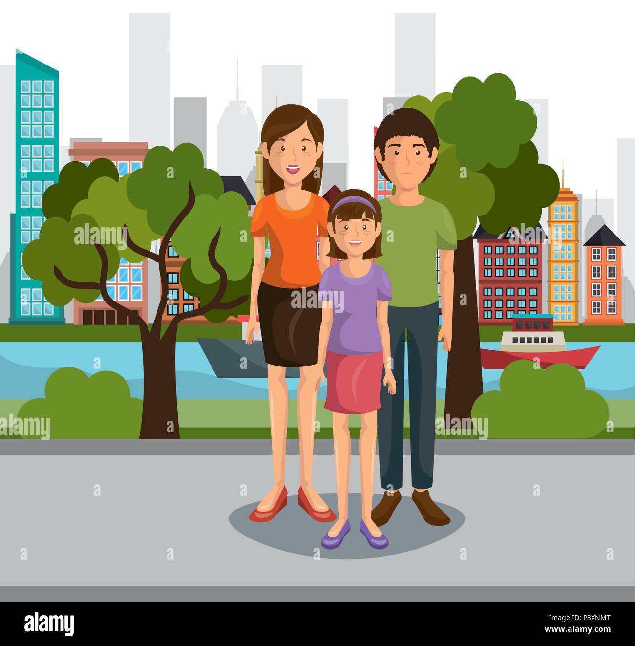 family members outdoors characters Stock Vector Image & Art - Alamy