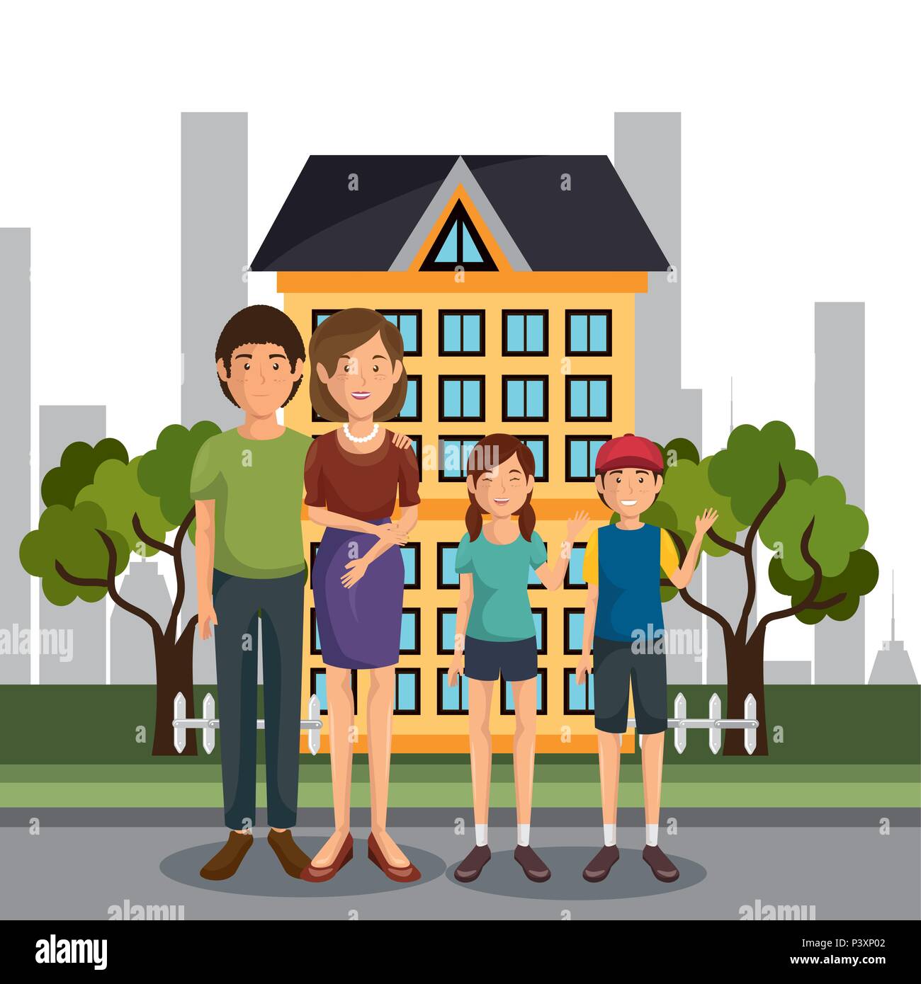 family members outdoors characters Stock Vector Image & Art - Alamy