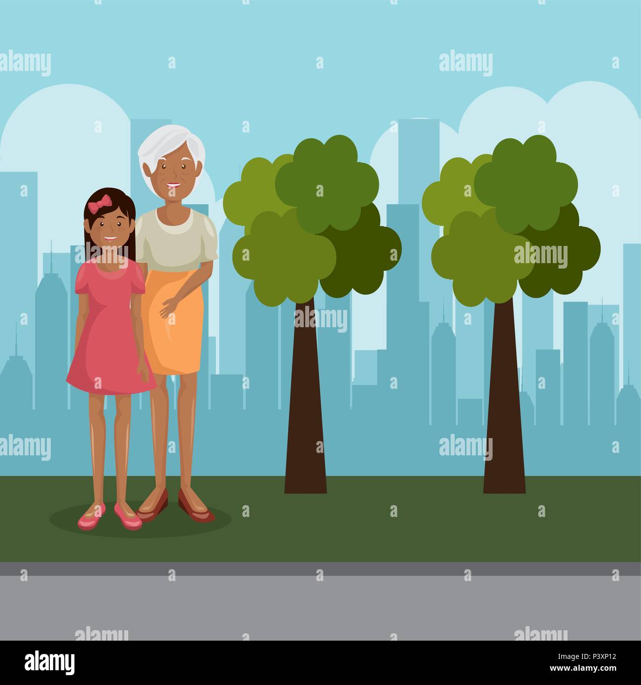 family members outdoors characters Stock Vector Image & Art - Alamy