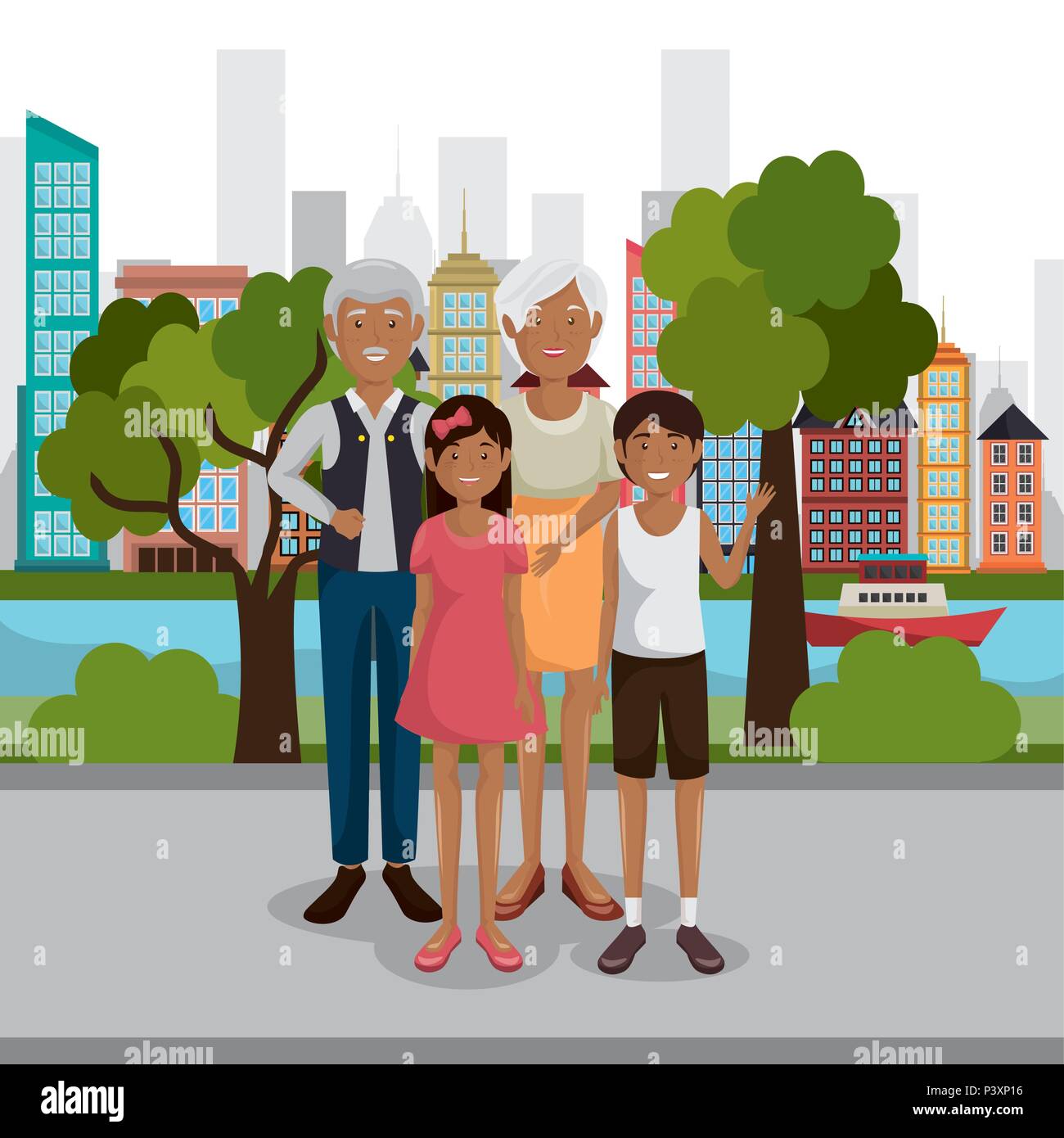 family members outdoors characters Stock Vector Image & Art - Alamy