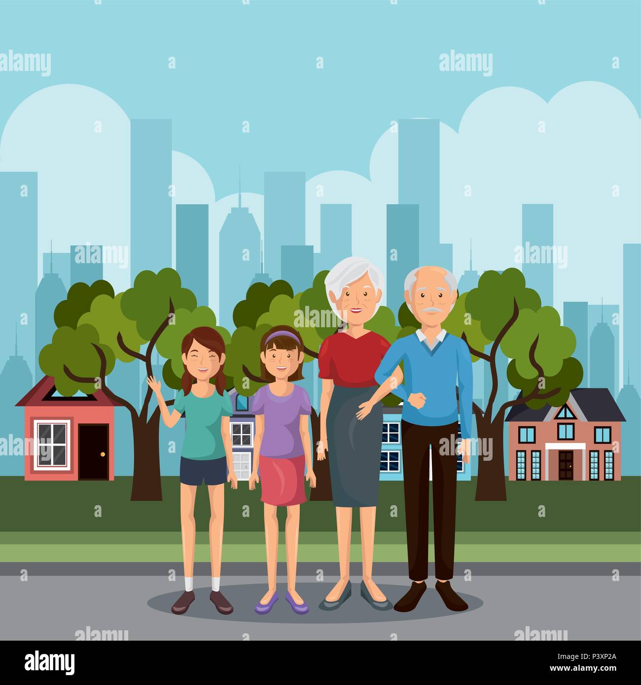 family members outdoors characters Stock Vector Image & Art - Alamy