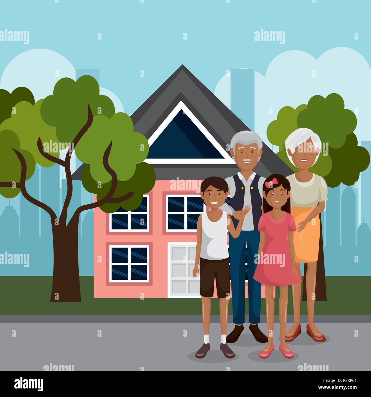 family members outdoors characters Stock Vector Image & Art - Alamy