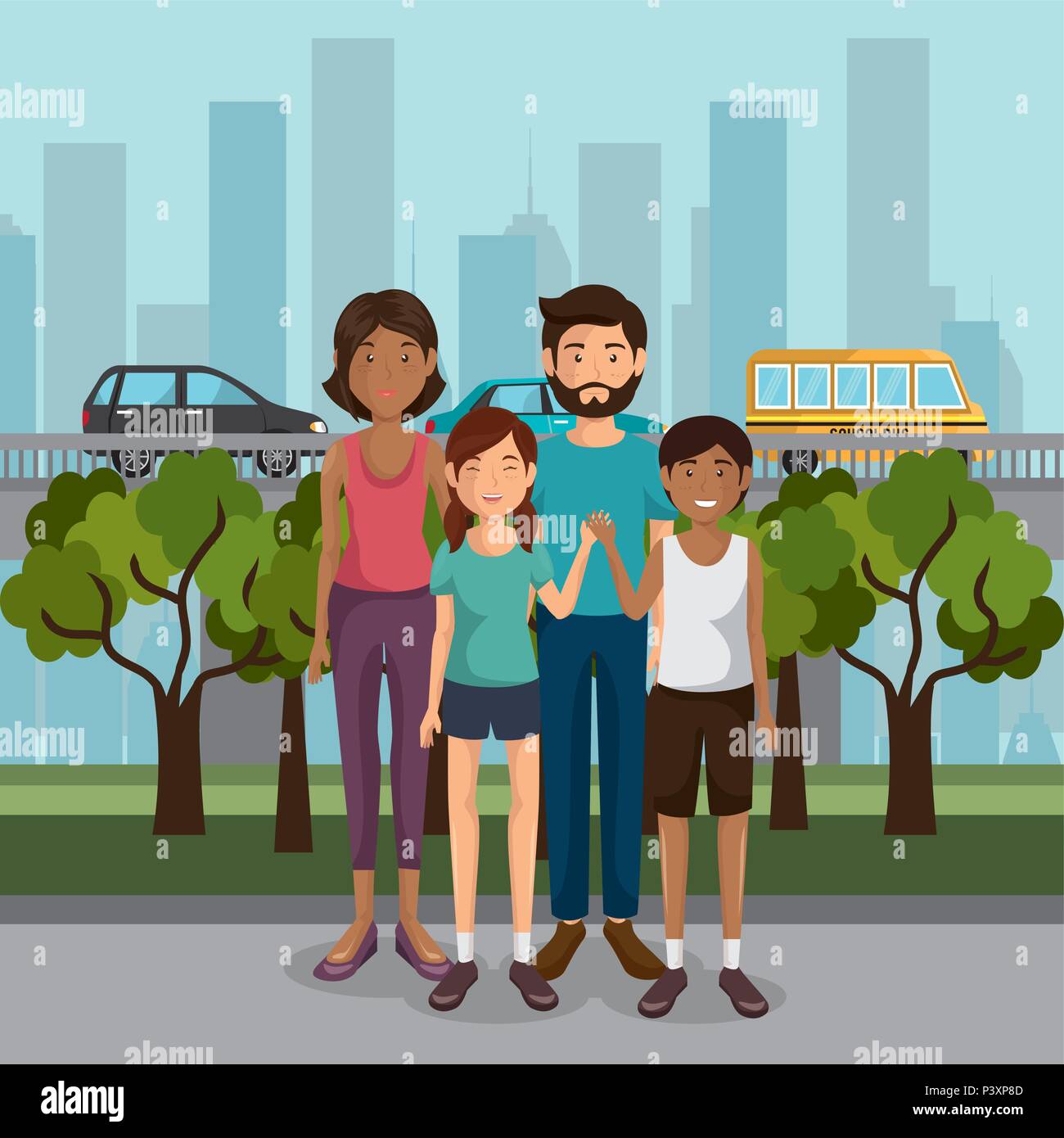 family members outdoors characters Stock Vector Image & Art - Alamy