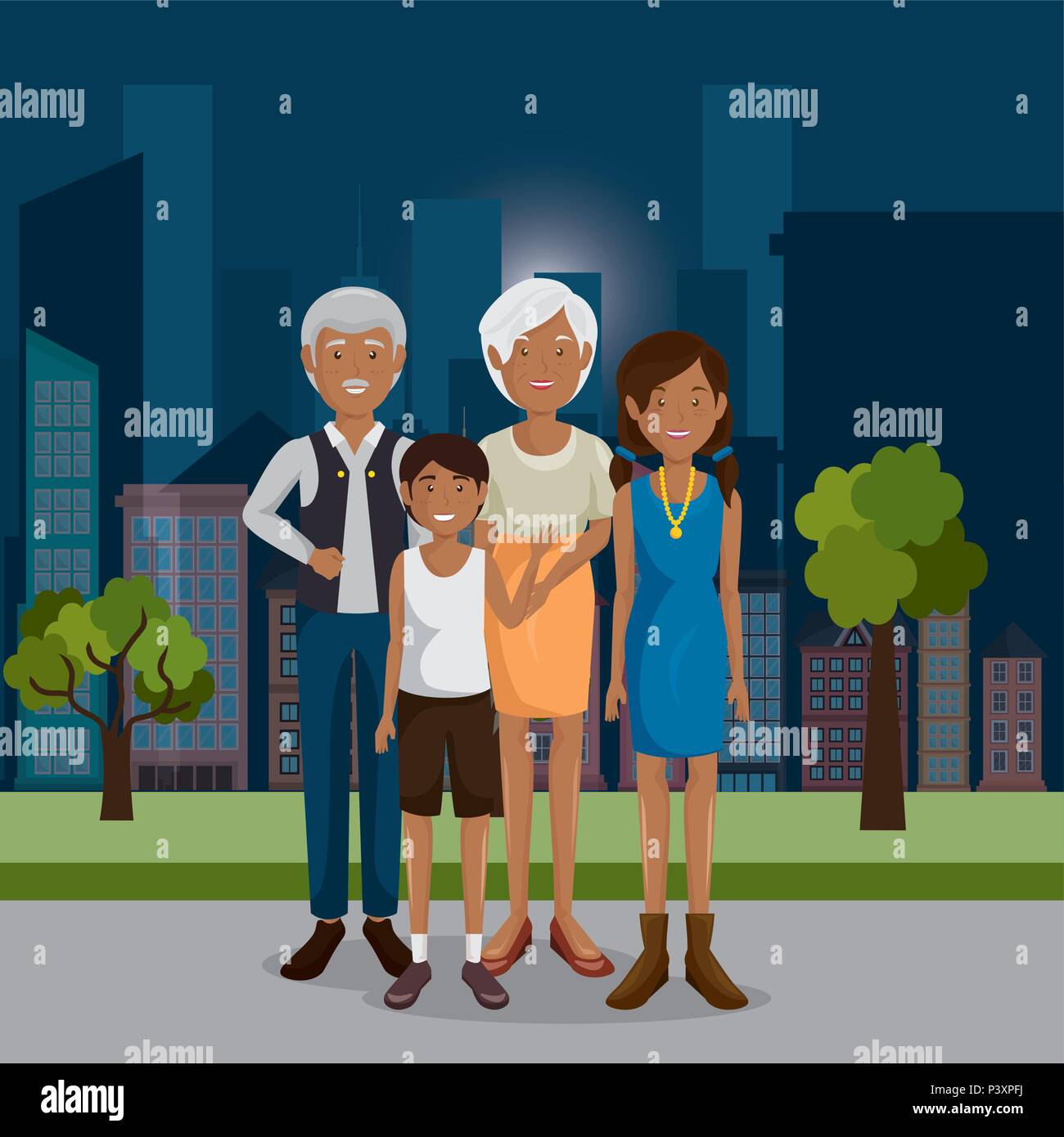 family members outdoors characters Stock Vector Image & Art - Alamy