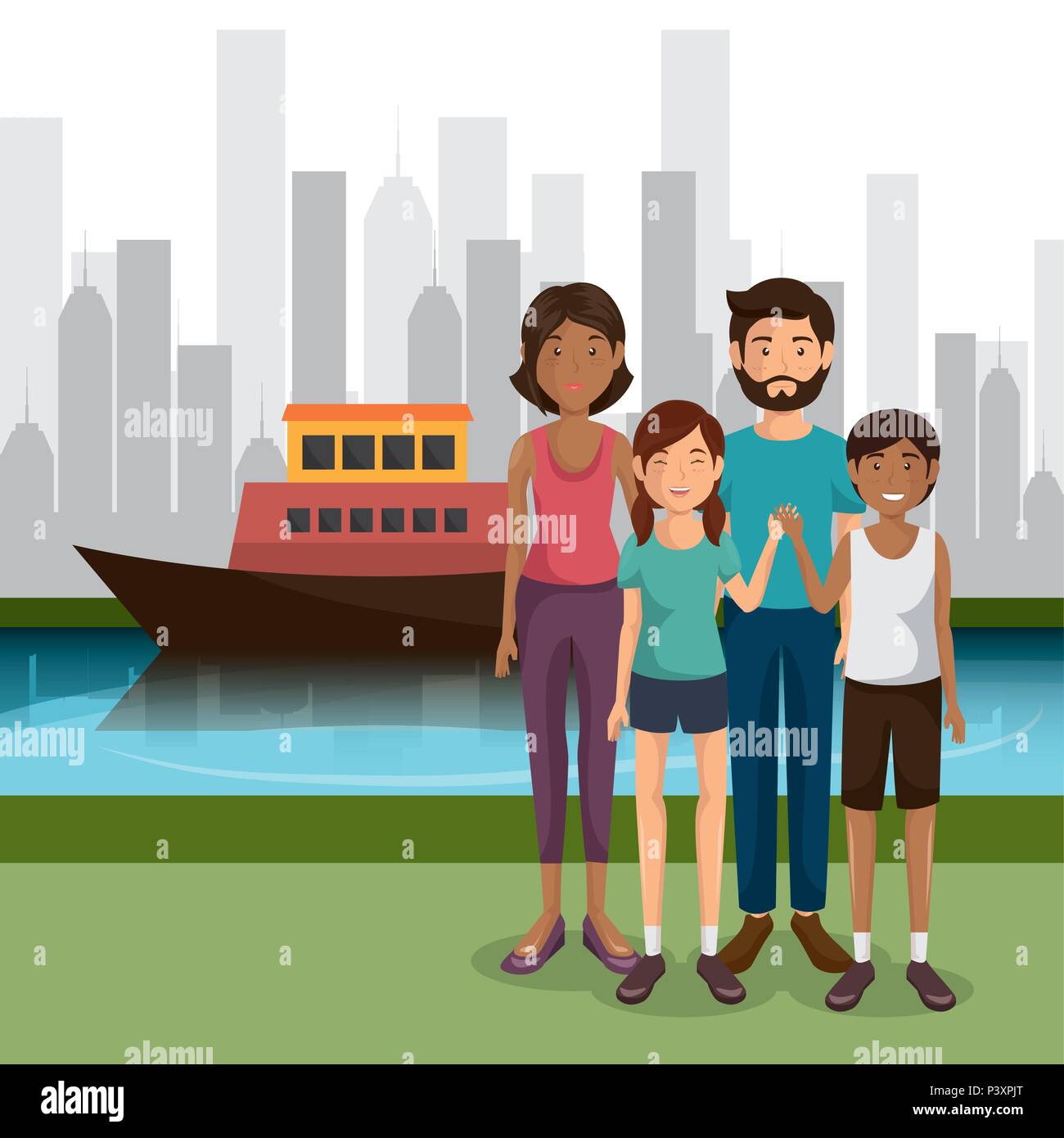 family members outdoors characters Stock Vector Image & Art - Alamy