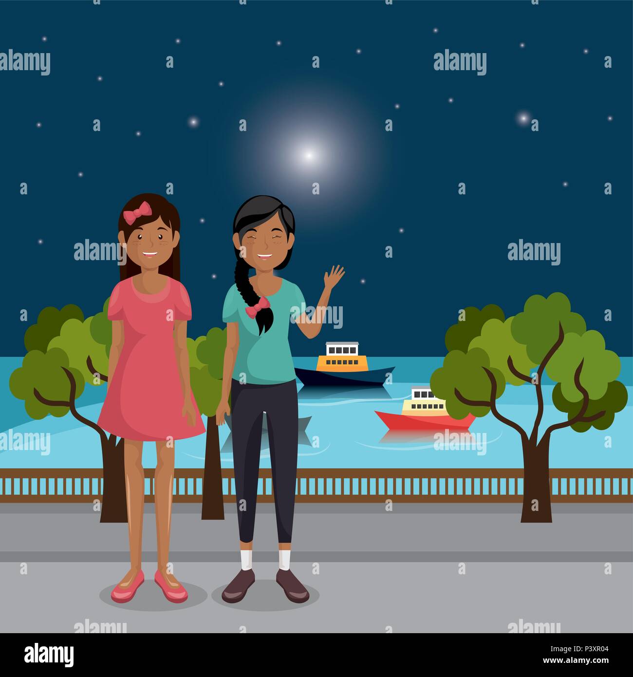 family members outdoors characters Stock Vector Image & Art - Alamy