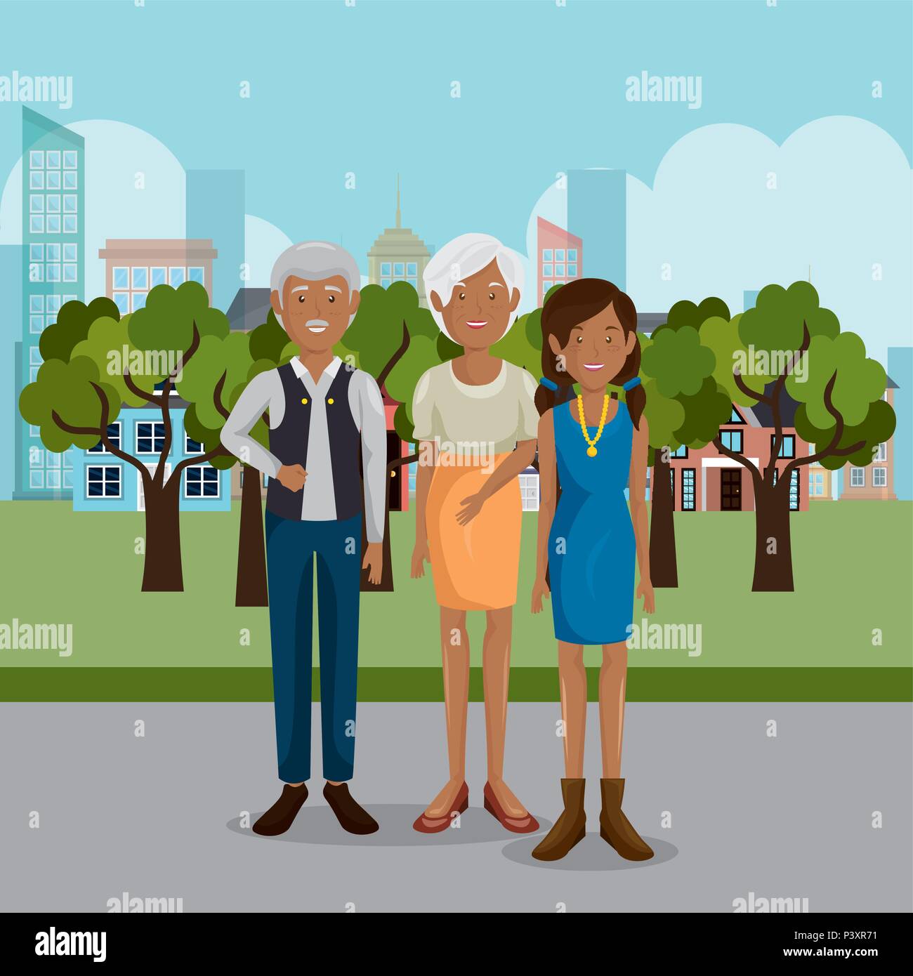 family members outdoors characters Stock Vector Image & Art - Alamy