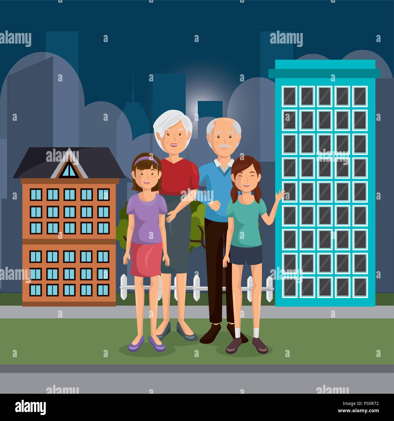 family members outdoors characters Stock Vector Image & Art - Alamy