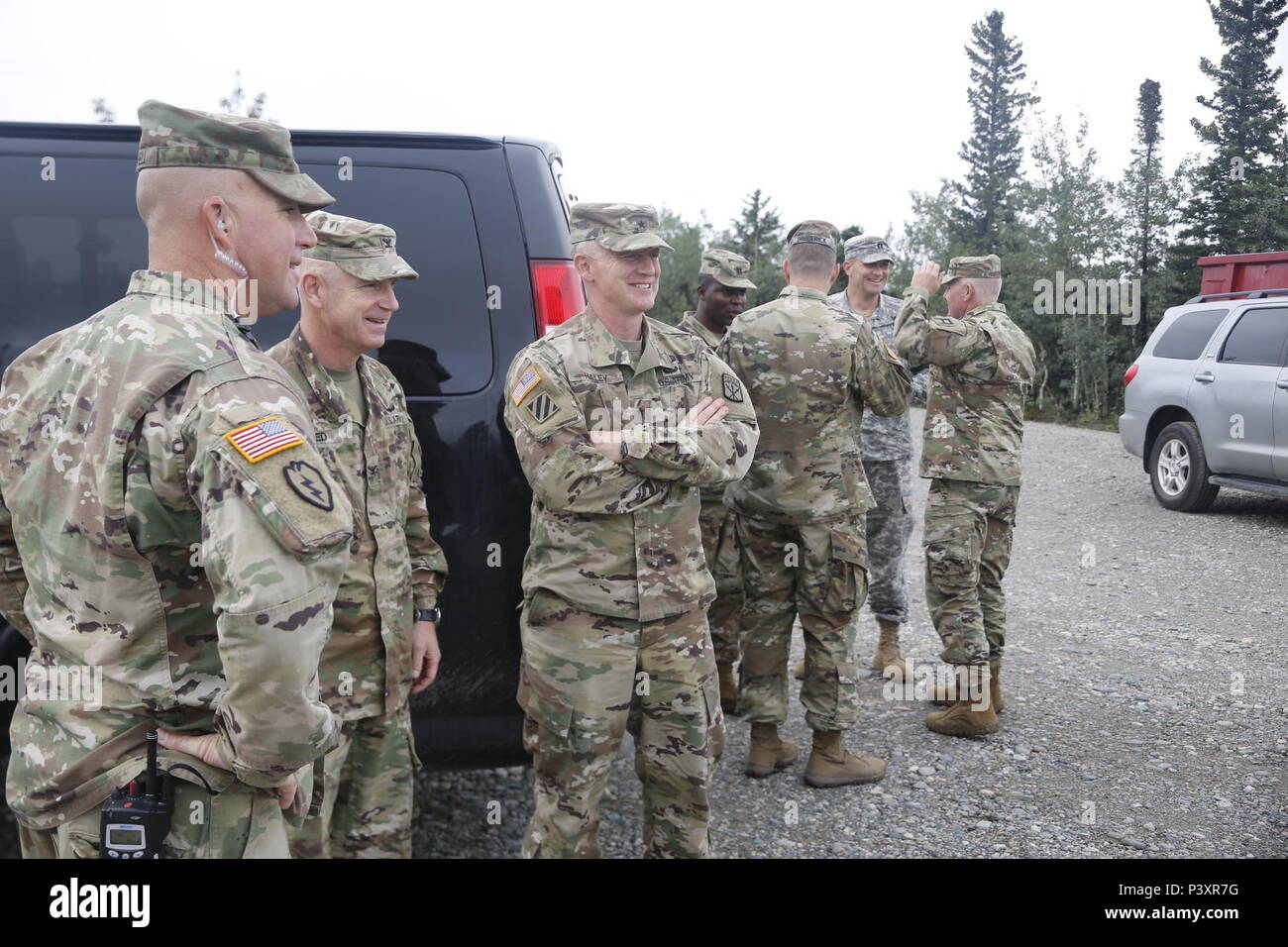 Brig. Gen. John Haley, commander, and Command Sgt. Maj. Roy Rocco 593rd ...