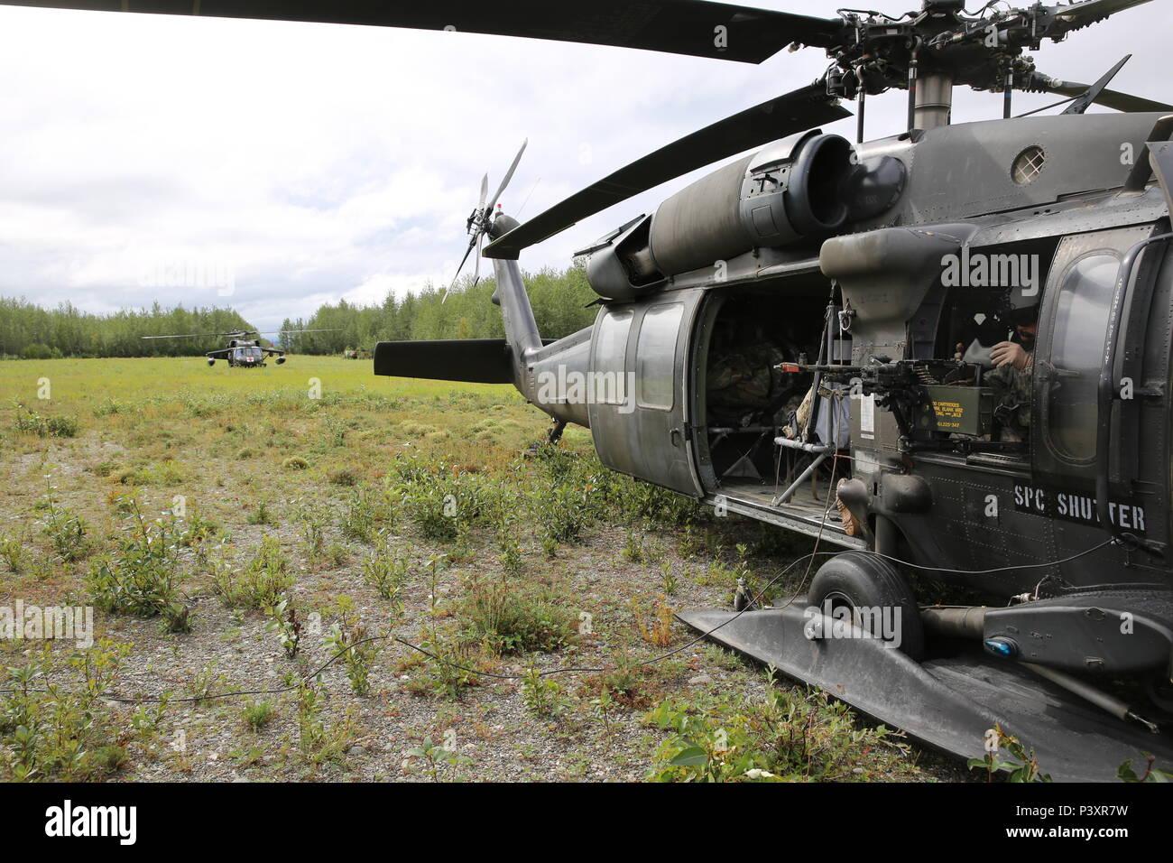 Soldiers participate in a downed aircraft exercise during Rotation 16 ...