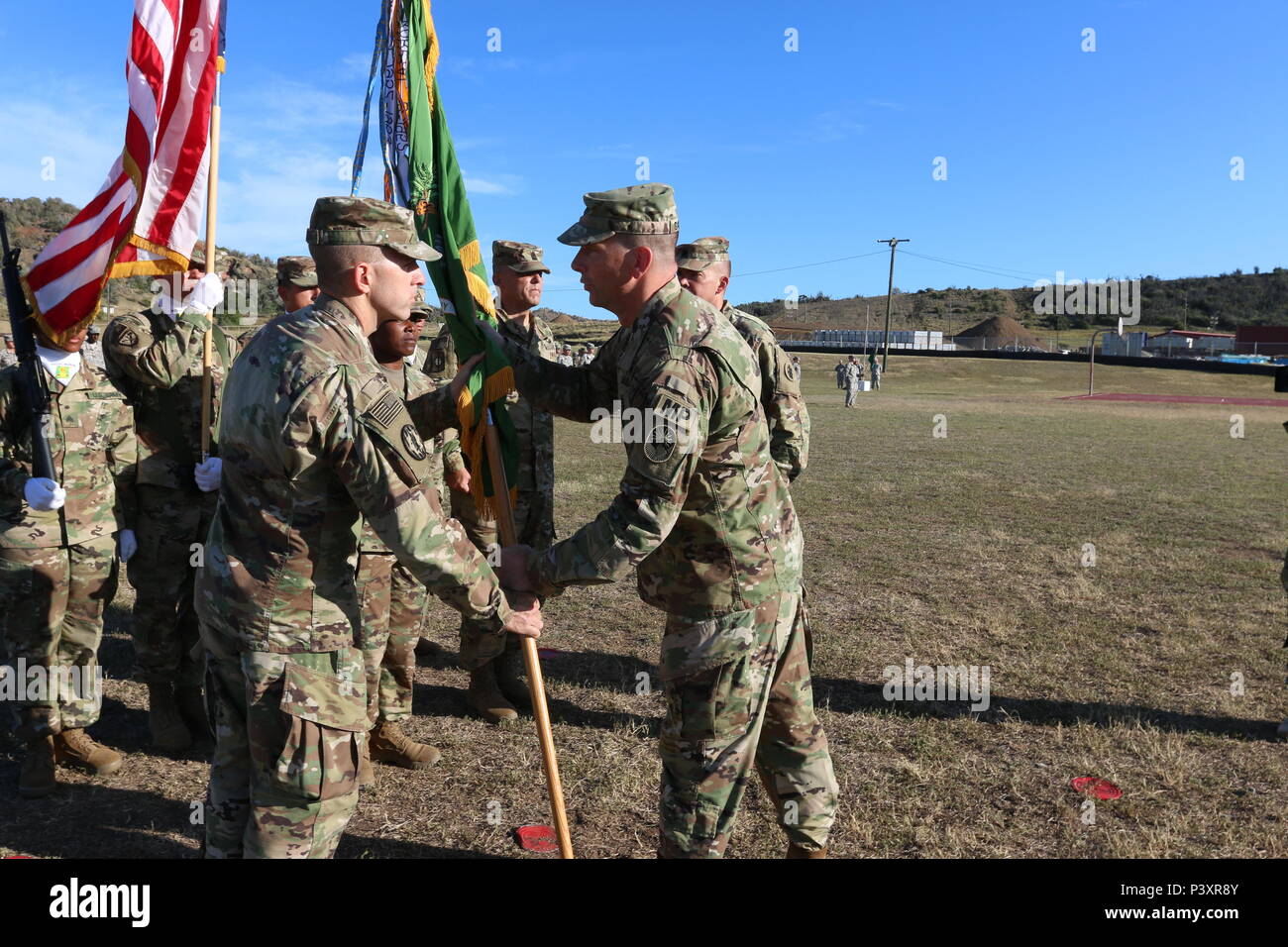 U.S. Army Lt. Col. Andrew Deaton receives the 525th Military Police ...