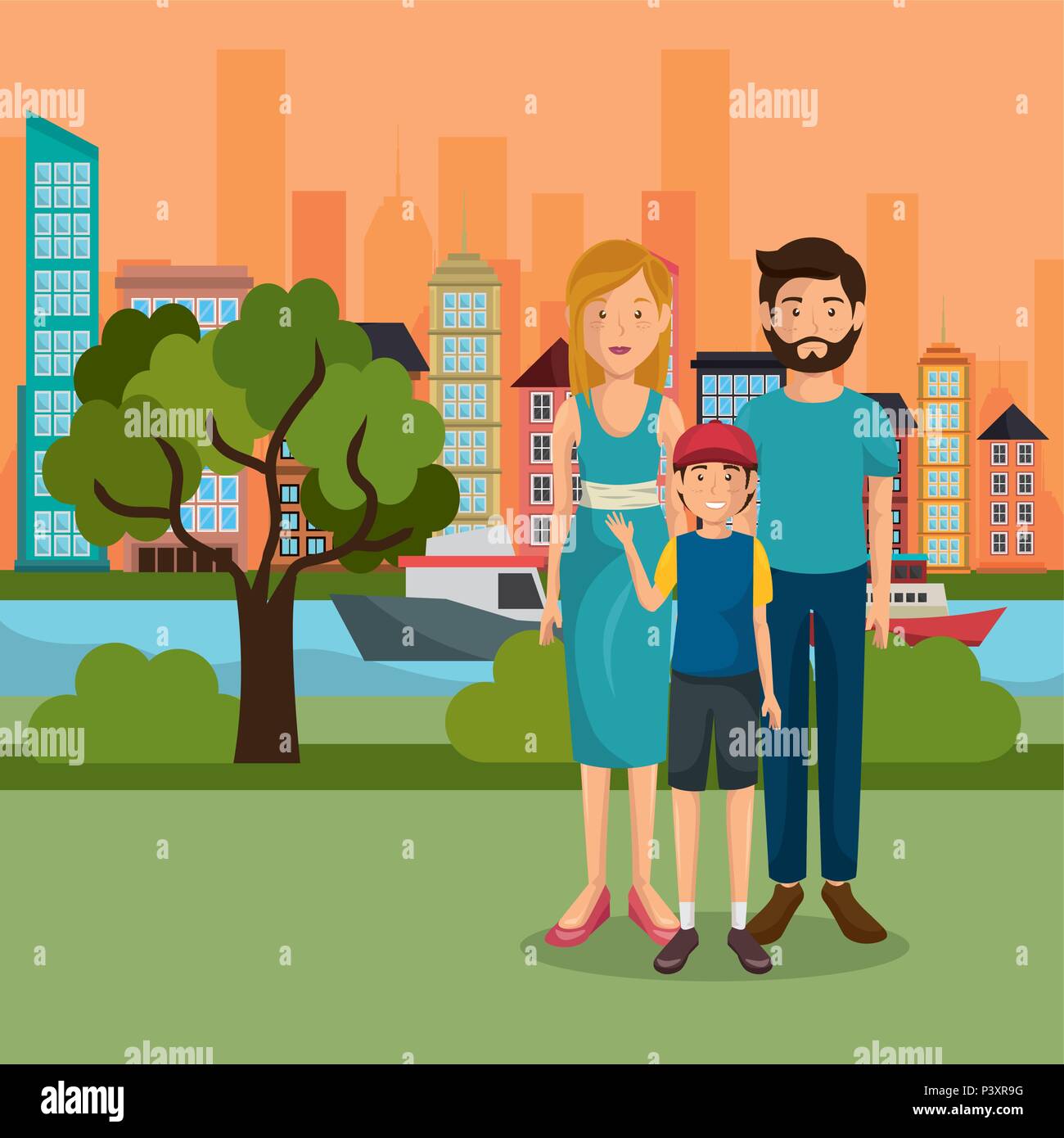 family members outdoors characters Stock Vector Image & Art - Alamy
