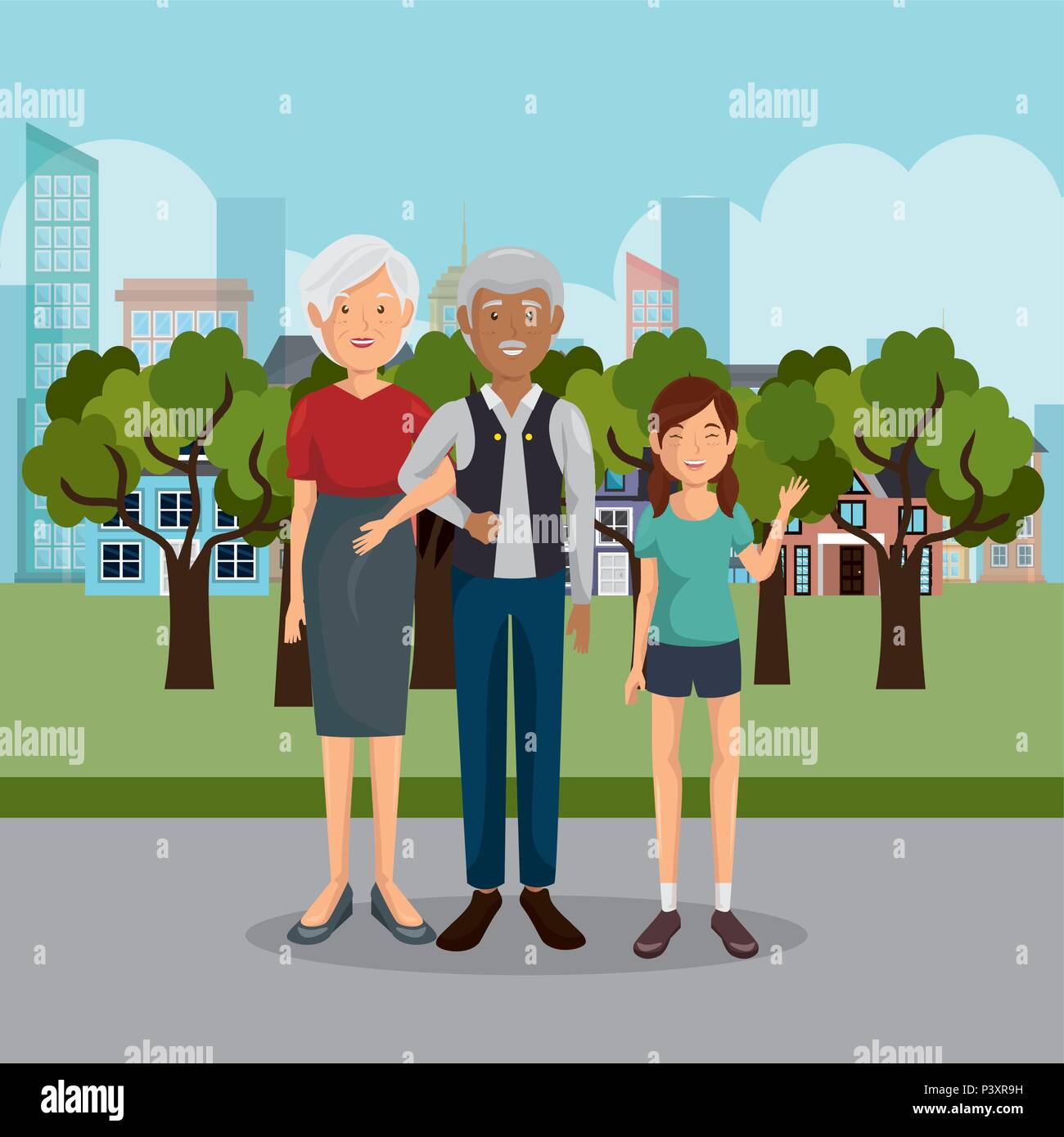 family members outdoors characters Stock Vector Image & Art - Alamy