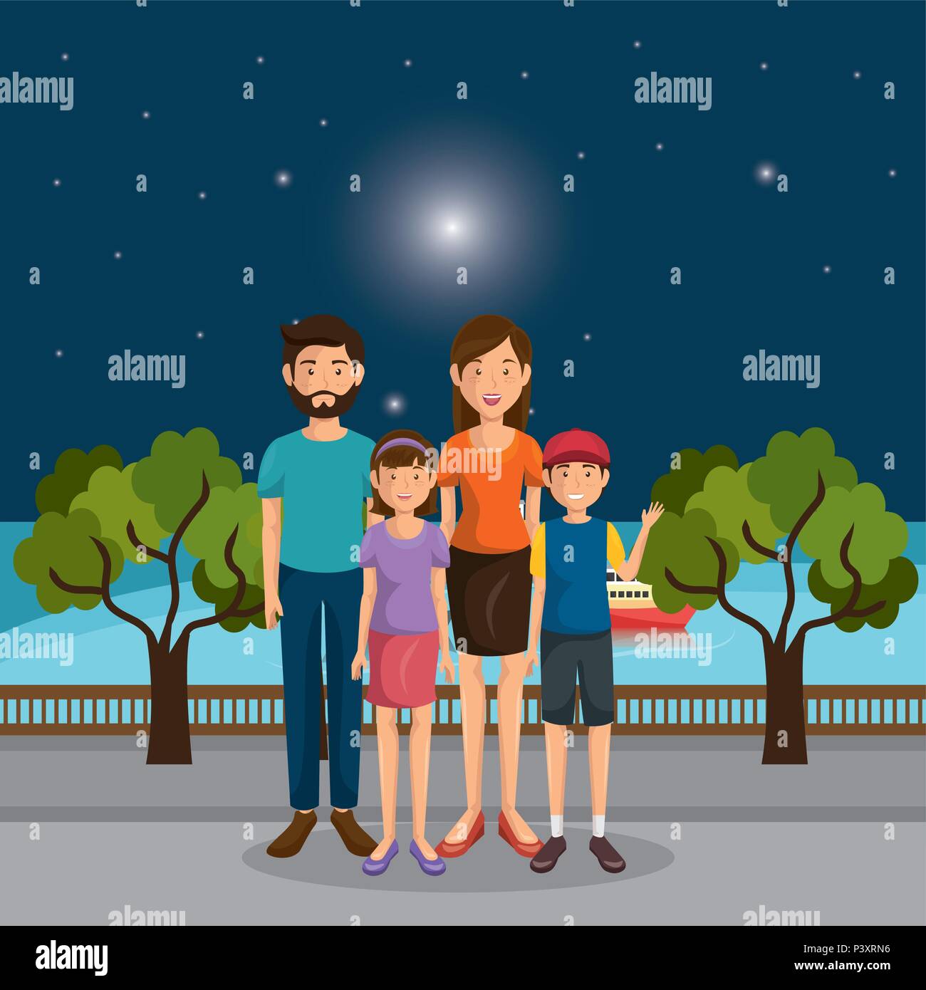 family members outdoors characters Stock Vector Image & Art - Alamy