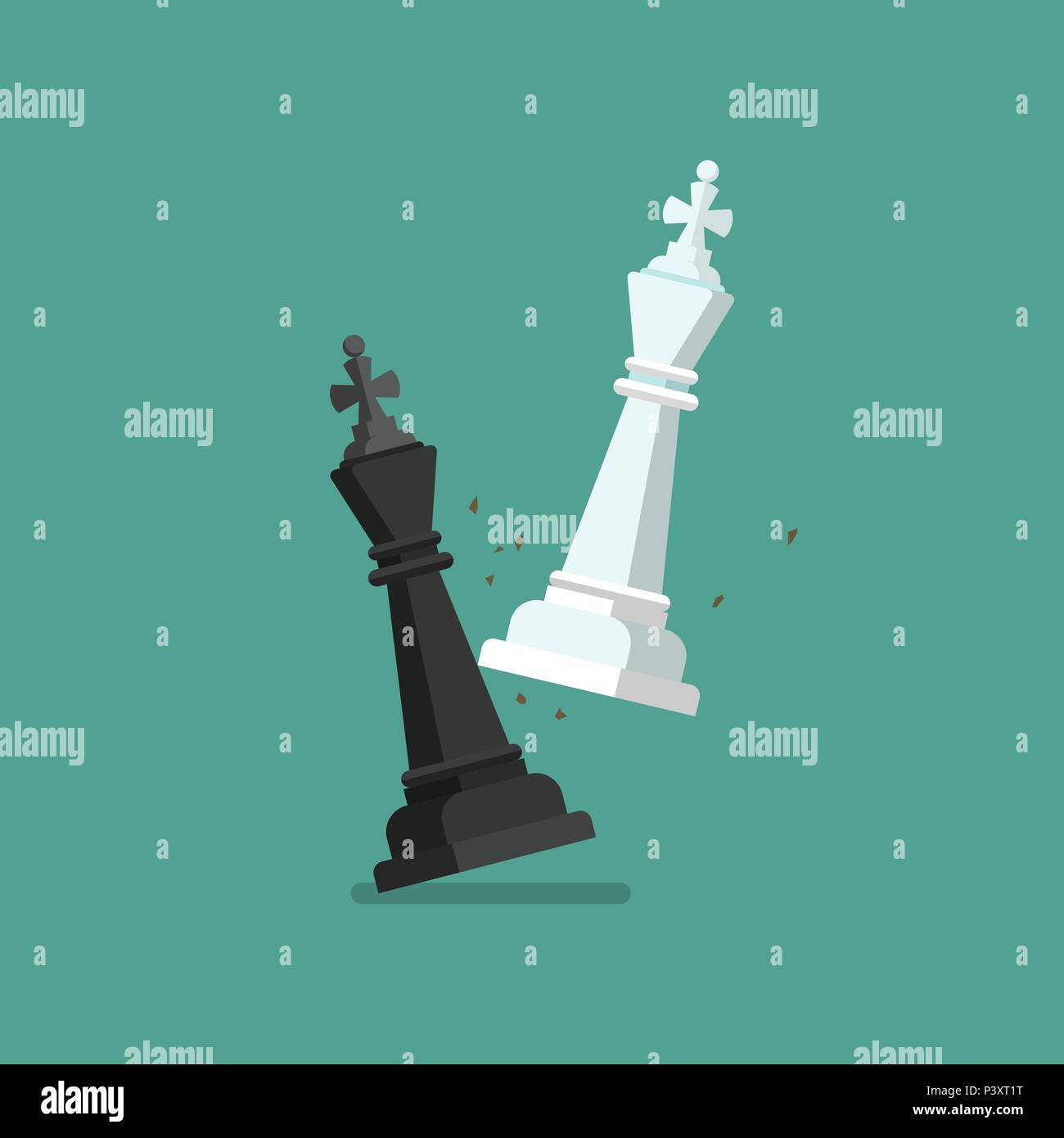 Checkmate white chess defeats black king. Vector illustration Stock ...