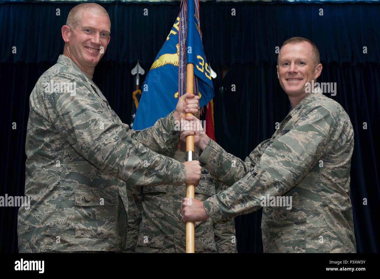 U.S. Air Force Col. Todd Stratton, 39th Mission Support Group incoming ...
