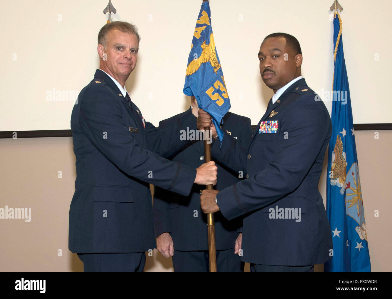Lt. Col. Kevin Green, right, takes command of the 53rd Weather ...