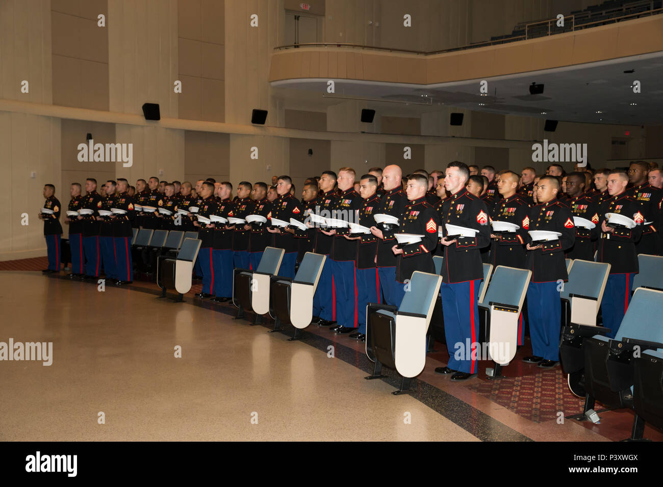 A graduation ceremony is held on behalf of U.S. Marines attached to ...