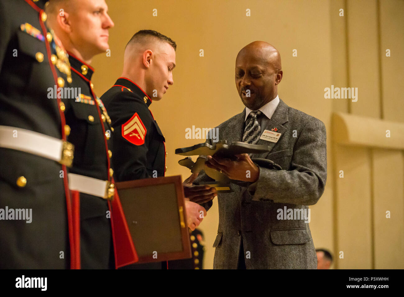 A graduation ceremony is held on behalf of U.S. Marines attached to ...